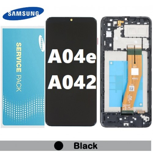 Samsung Galaxy A042 A04e LCD Display screen with frame (Original Service Pack) [Black] GH81-23088A